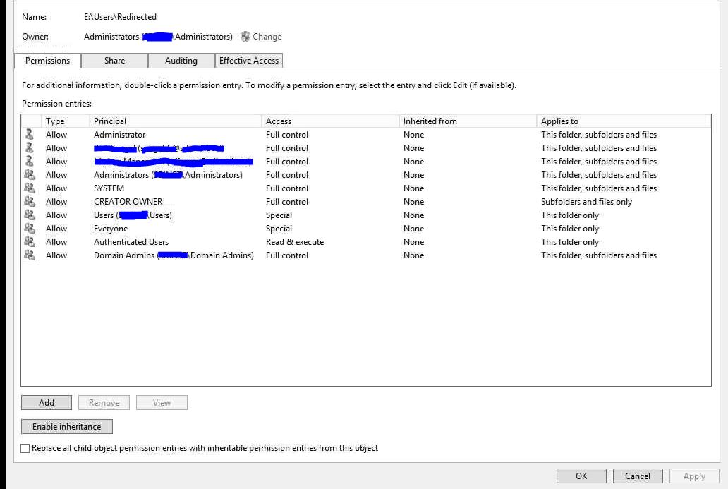 Solved: Folder Redirection Group Policy not creating folders | Experts Exchange