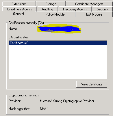 Solved: SBS 2011 AD CS need to upgrade to sha2 | Experts Exchange