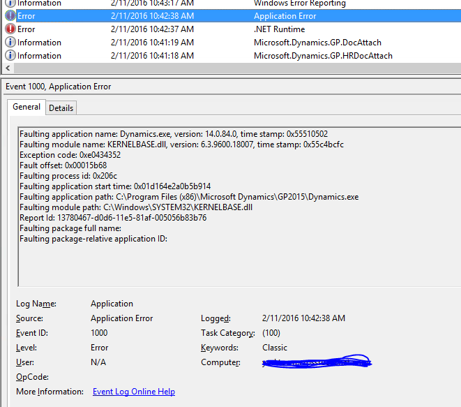 Solved: Dynamics GP 2015 keeps crashing randomly | Experts Exchange