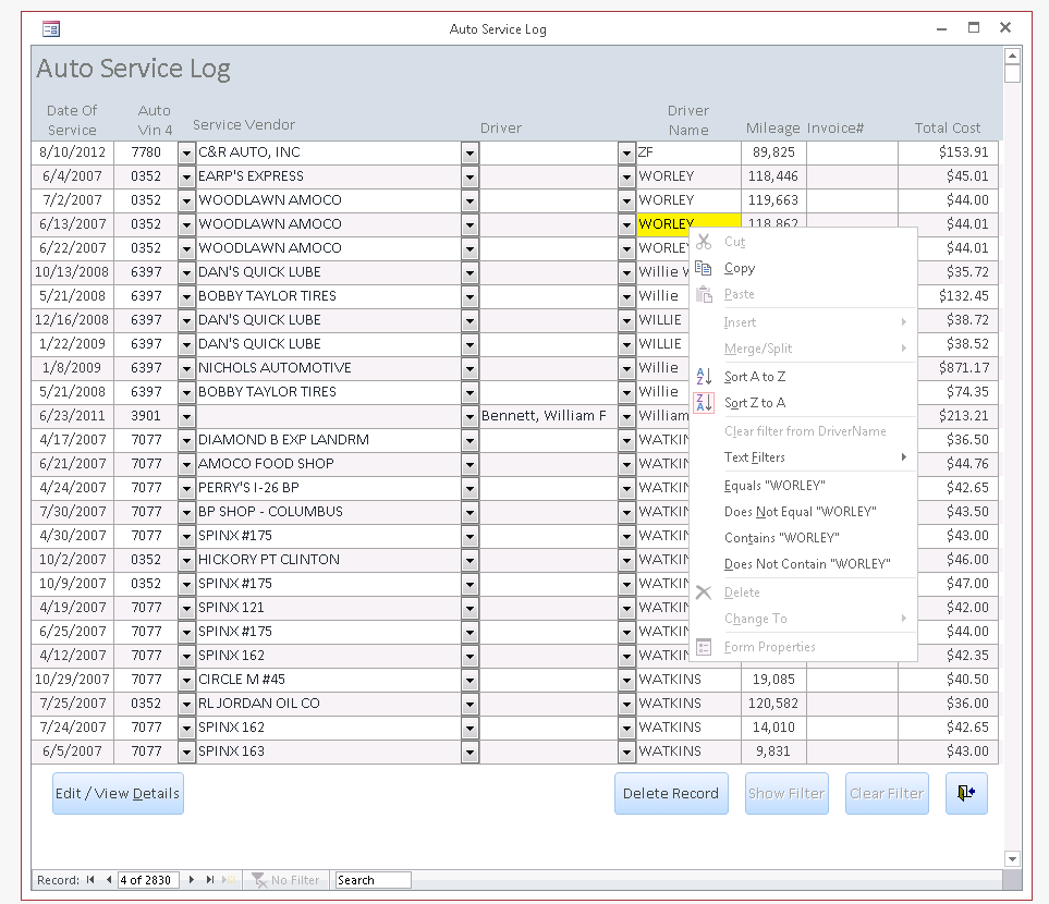 Access 2013 forms - how do I enable sorting/filtering (right-click ...