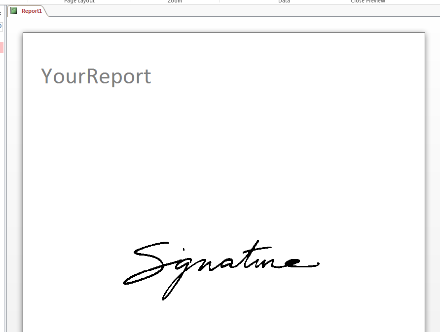 Solved: Add a signature to a report in Access 2010 | Experts Exchange