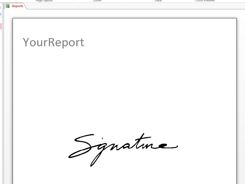 Solved: Add a signature to a report in Access 2010 | Experts Exchange