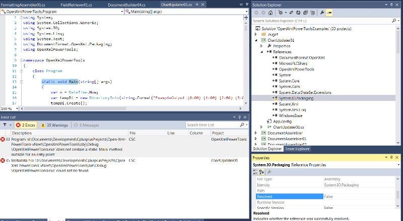 Solved: VS can't find System.IO.Packaging | Experts Exchange