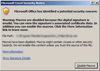 Solved: Excel setting "Disable all macros with notification" does not allow you to enable macros ...