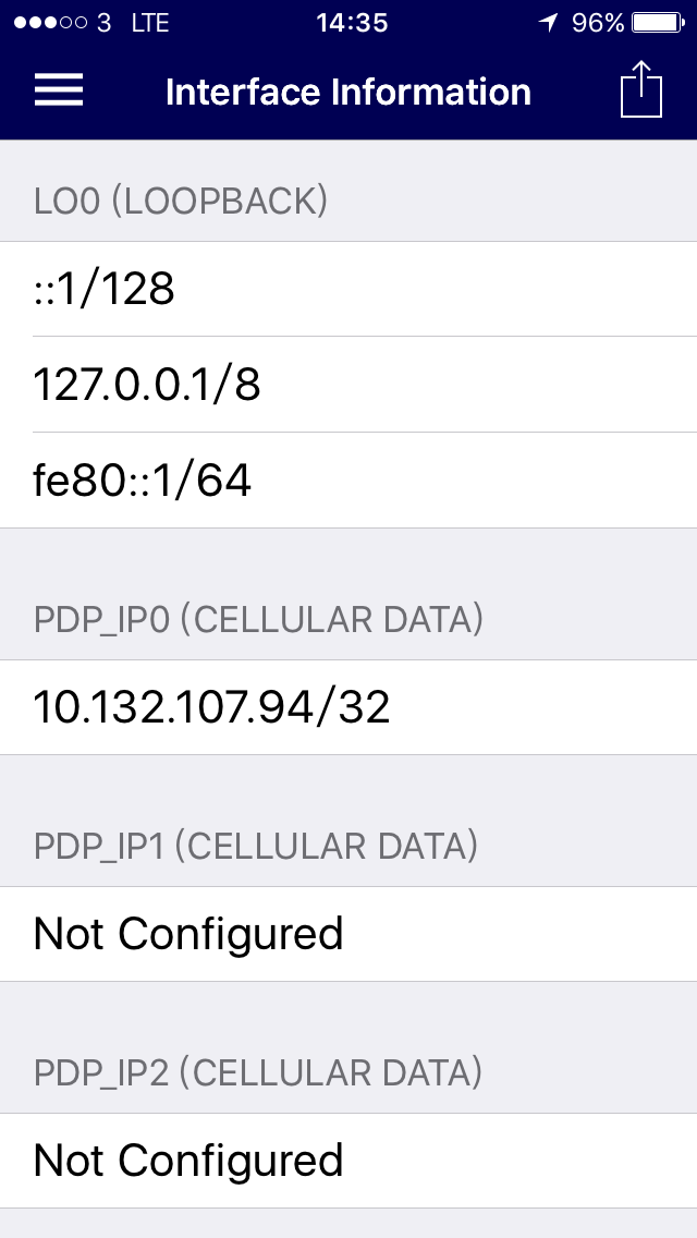 Current IP address of iOS device on 3G/4G Solutions | Experts Exchange