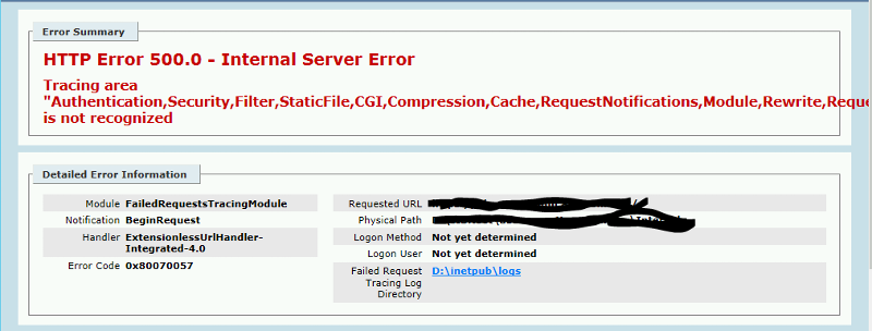 Solved: HTTP Error 500.0 - Internal Server Error | Experts Exchange