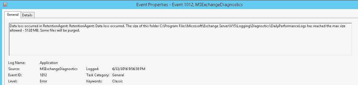 Solved: Exchange 2013 errors in event log 1012, 4999, 1007, 1039 ...