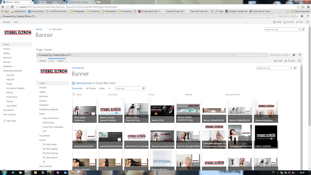 Solved: How to attached SharePoint 2013 Picture Library to other site? | Experts Exchange