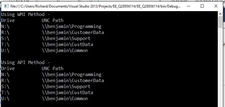 Solved: Retrieve folder for a mapped drive using VB.NET | Experts Exchange