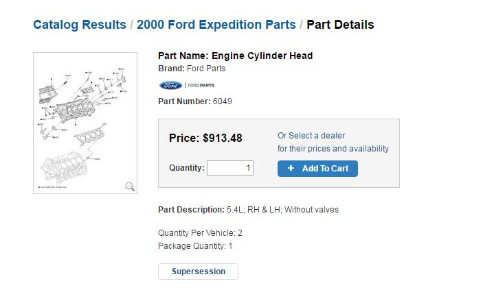 Solved: How to find part number on ford web site | Experts Exchange