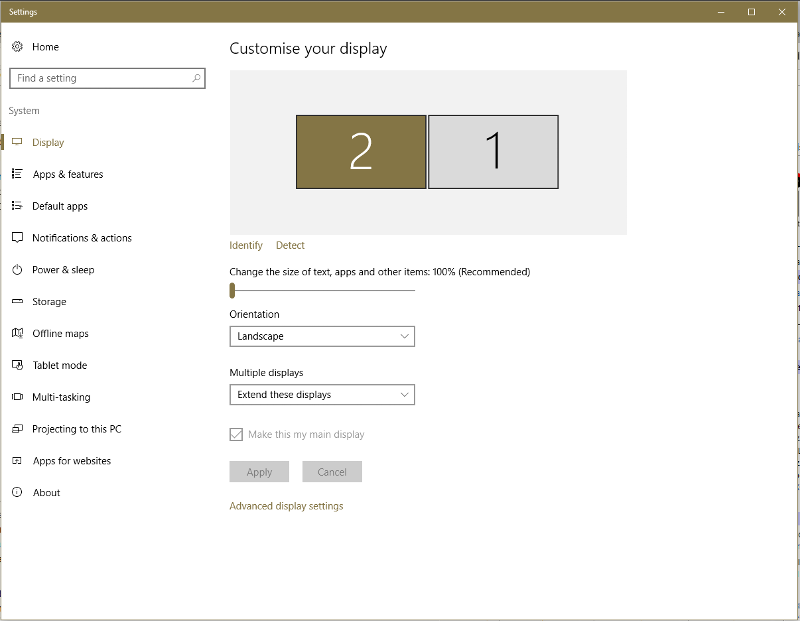 How to get my two monitors to display a different document on each screen