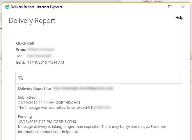 Solved: Exchange - Pending Delivery for emails for multiple days ...