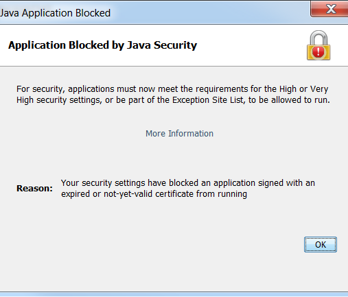 Solved: Apps blocked by Java | Experts Exchange