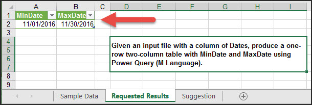 Solved Find Minimum And Maximum Dates In A Column Using Power Query 9696