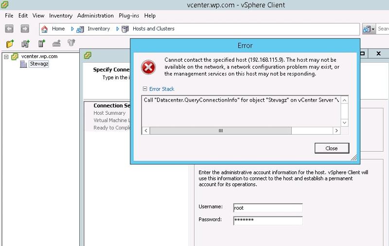 Solved: Vsphere Client could not connect to esxi an unknown connection error occurred | Experts ...