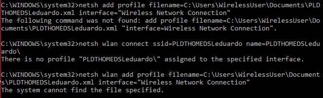 Solved: cmd: can't connect using netsh command | Experts Exchange