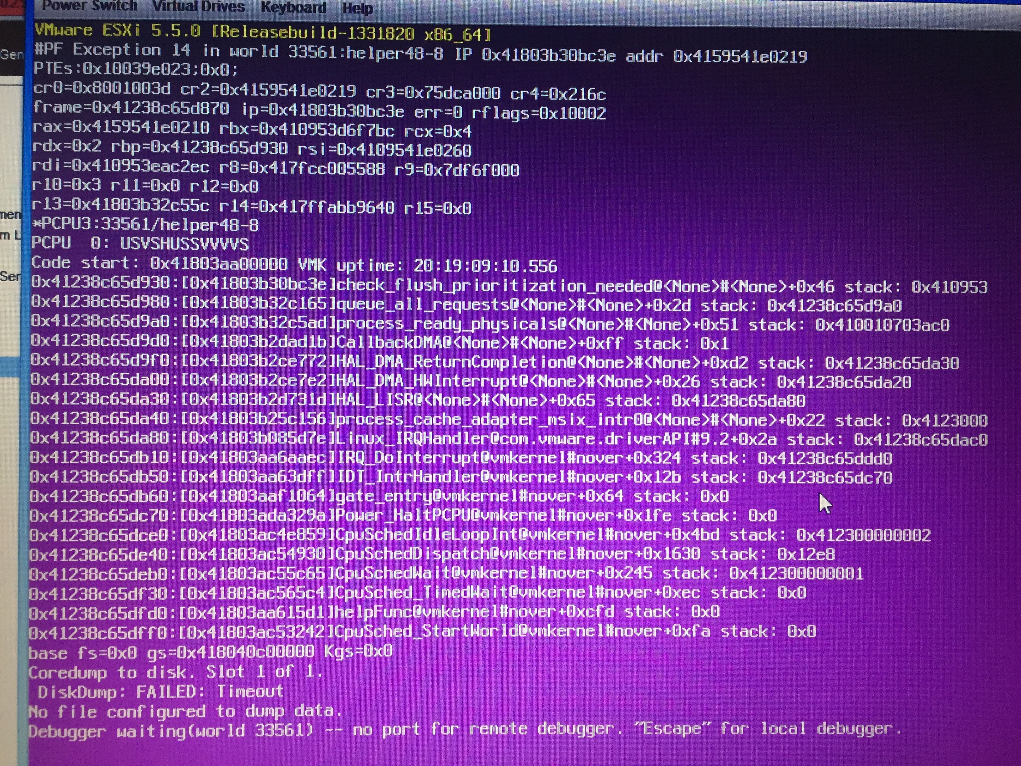 Solved: DIagnose purple screen on Esxi. | Experts Exchange