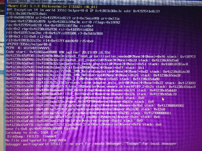 Solved: DIagnose purple screen on Esxi. | Experts Exchange