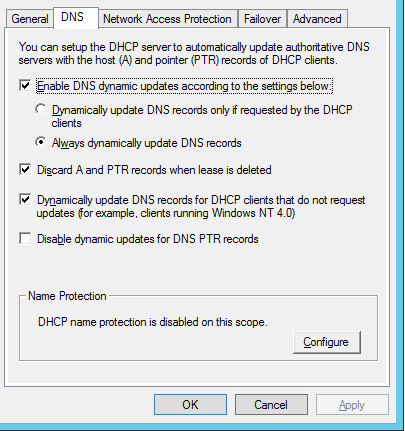 Solved: DNS Update request failure on DHCP server | Experts Exchange