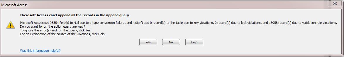 Solved I Am Trying To Use Append Query In Access And Its Not Working