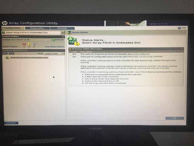 Solved: HP DL380 G6 Smart Array P410i No Drives Detected | Experts Exchange