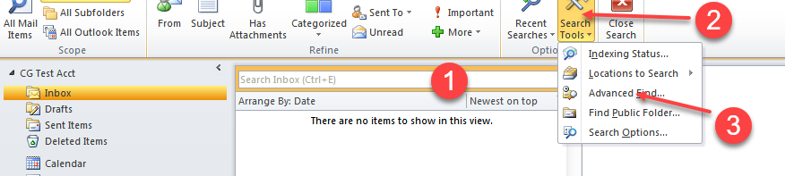 Search inbox emails for multiple words in Outlook 2010 Solutions ...