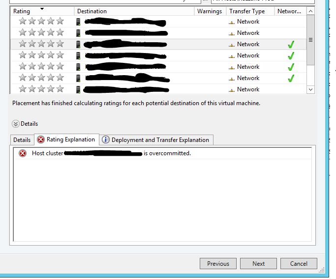 Solved: Hyper-v cluster over-committed in scvmm | Experts Exchange