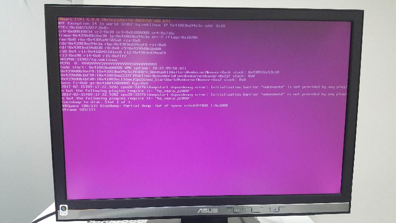 Solved: ESXi 6 host blocking, following pink screen with error ...