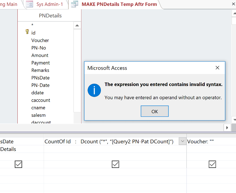 Solved: Dcount Expression giving error ". . . contains invalid syntax" | Experts Exchange