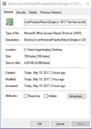 Solved: Access Report via Windows Desktop Shortcut | Experts Exchange