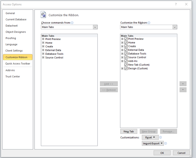 Solved: MS Access Add Developer Tab | Experts Exchange