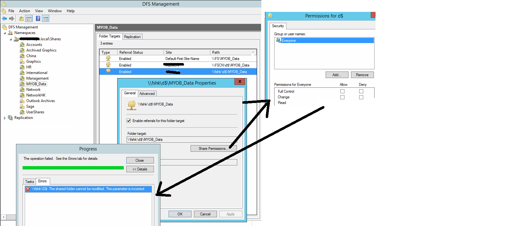 Solved: DFS/namespace and Shares | Experts Exchange
