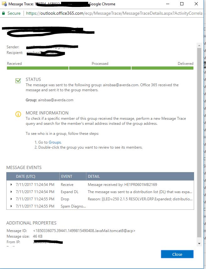 Solved: emails do not get delivered to a DL | Experts Exchange