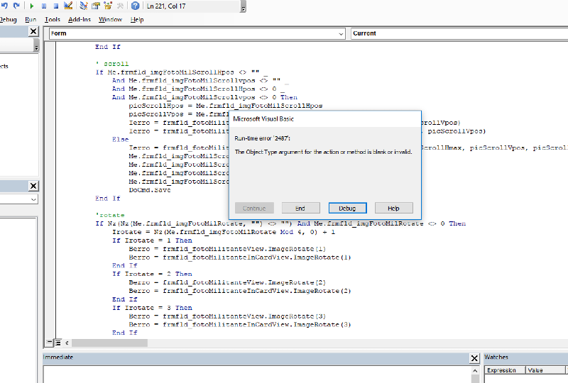 Solved: error 2487 object type argument blank or invalid | Experts Exchange