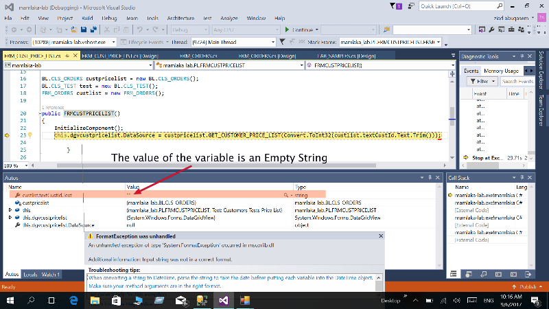 how to query textbox value in datagridview from stored procedure parameter C# Solutions ...