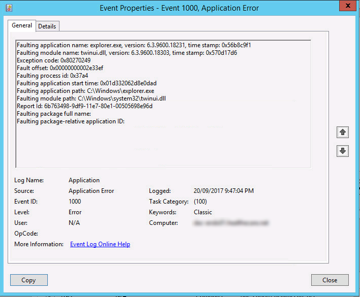 Solved: Explorer crashes ever second after user logon due to twinui.dll ...
