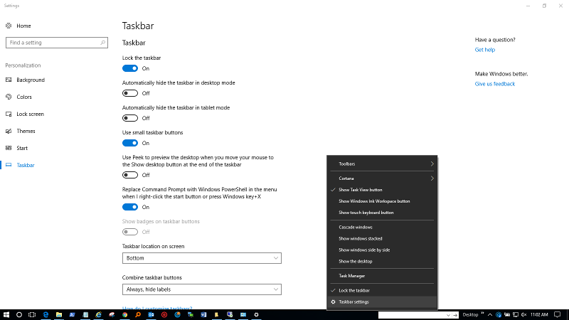 Solved: Server 2016 "Taskbar Settings" group policy | Experts Exchange