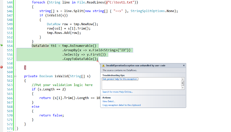 Solved: C# - How to convert text file to formatted datatable in c# | Experts Exchange