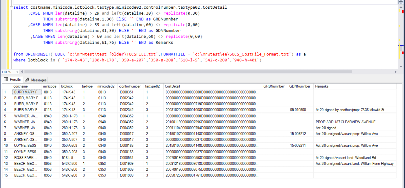 Importing a large fixed length .txt file into SQL Server Solutions | Experts Exchange