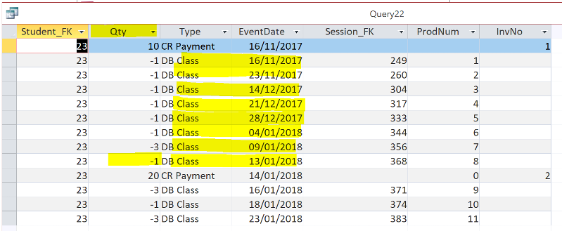 Solved: running sum of qty field in access query grid | Experts Exchange
