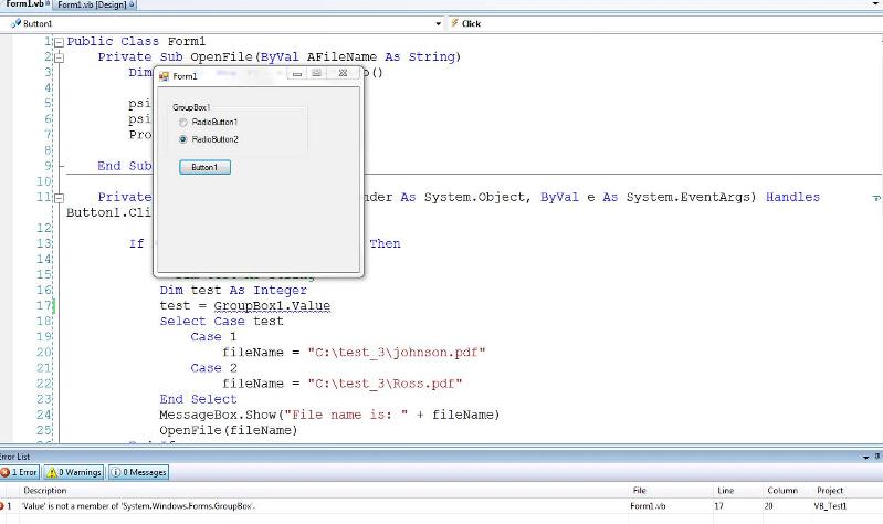 Solved: Not a member of 'System.Windows.Forms.GroupBox Error -- VB.Net | Experts Exchange