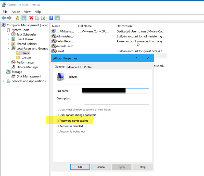 Disable password expiration on Windows 10 Solutions | Experts Exchange