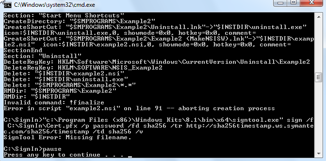 Solved: Nullsoft Installer (NSIS), Sign the installer with a script or ...