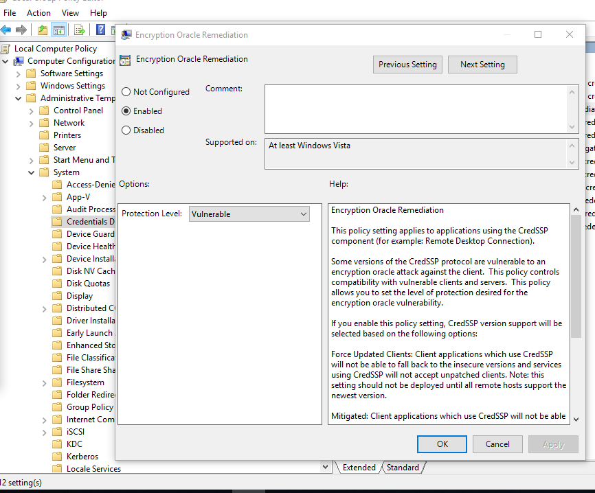 Solved: RDP error "an authentication error has occurred" | Experts Exchange