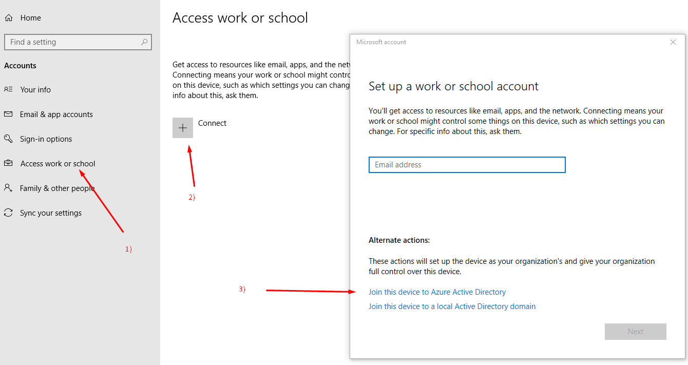 Solved: Connect or join Azure AD with Windows 10 | Experts Exchange