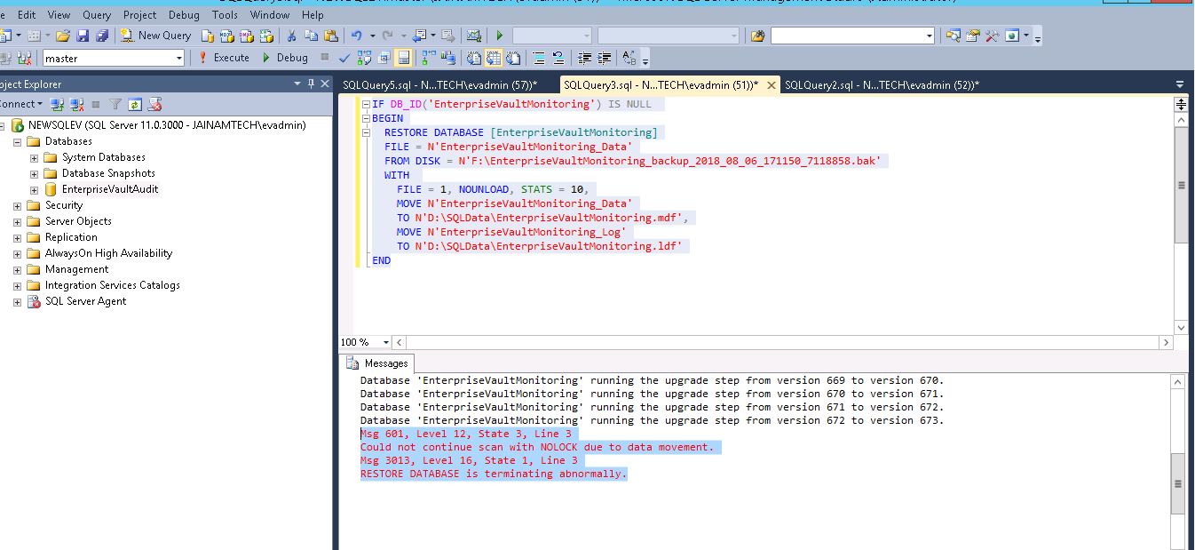 Solved Msg 601 Level 12 State 3 Line 1 Could Not Continue Scan With Nolock Due To Data 9555