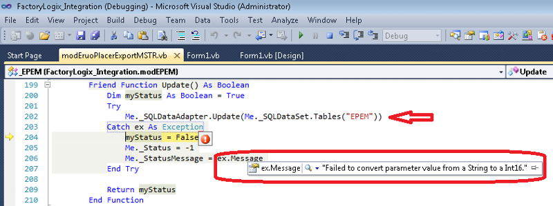 Solved: Error from SQLDataAdapter.Update() when trying to add a new row | Experts Exchange