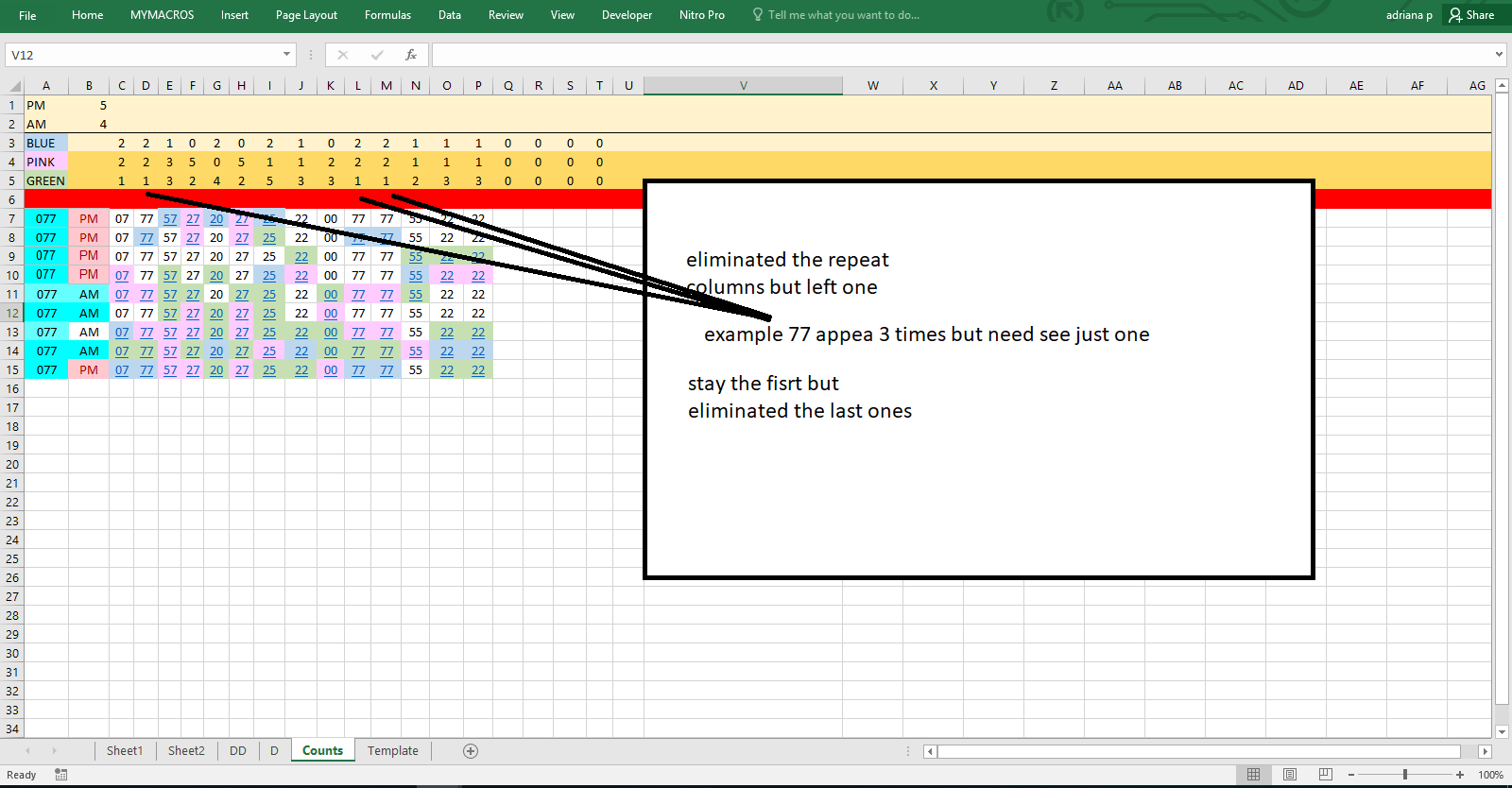 Solved: eliminate the repeat occurrence | Experts Exchange