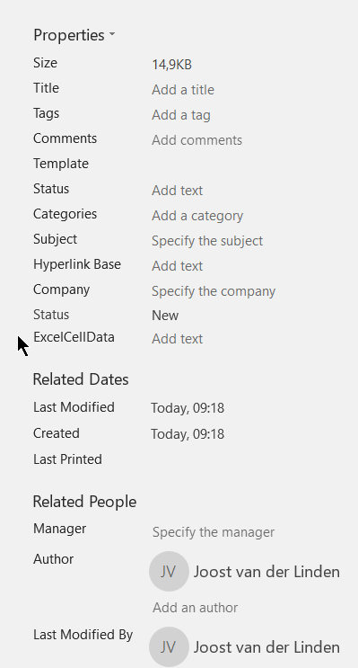Solved: Update Document Property based on Excel cell value | Experts ...