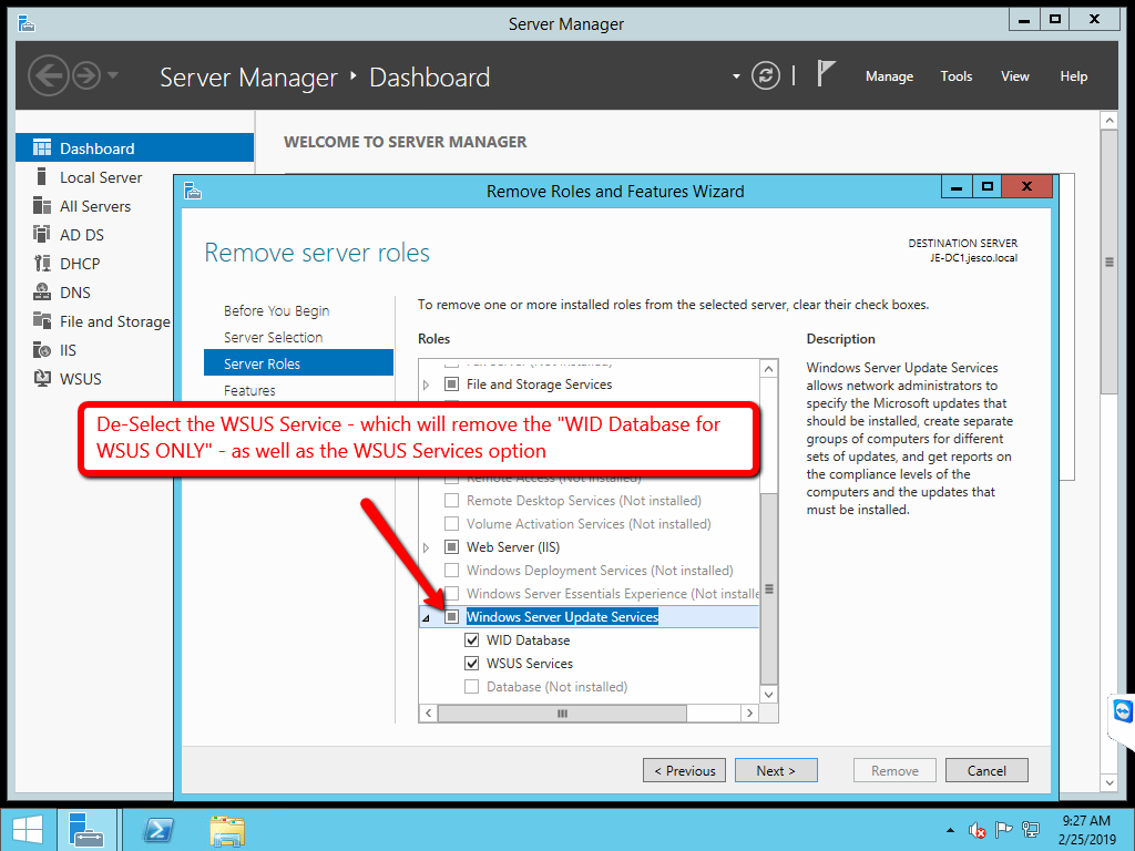 Solved: WSUS - SUSDB (Recovery Pending) state - want to fully remove not repair | Experts Exchange